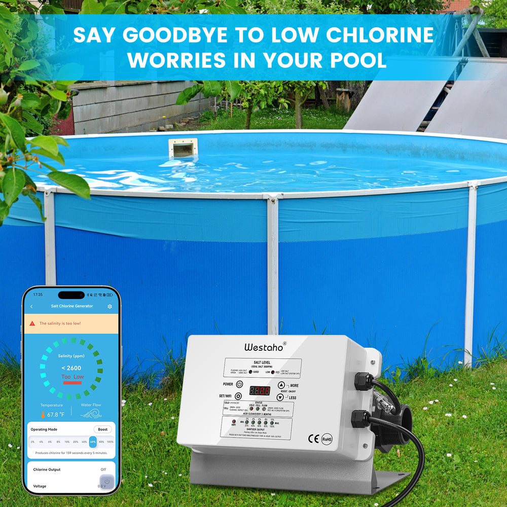 WiFi Salt Chlorine Generator, Westaho Salt Chlorination System with AP
